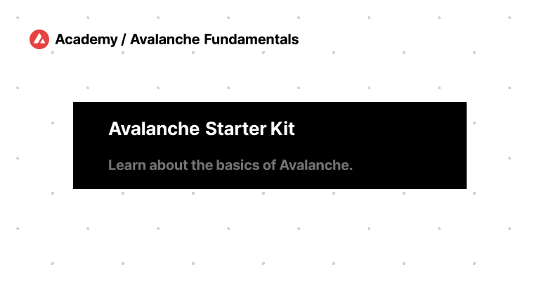 Avalanche Starter Kit | Avalanche Academy Avalanche Starter Kit | Avalanche Academy